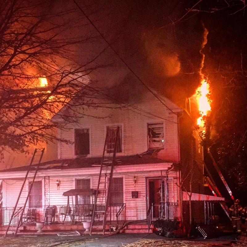 Engine and Tower With Fire Showing: 4906 Taylor Road - Kentland ...